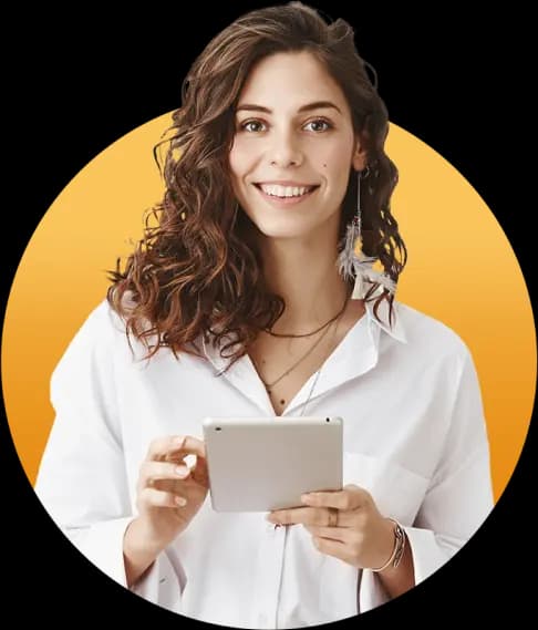 Woman holding tablet